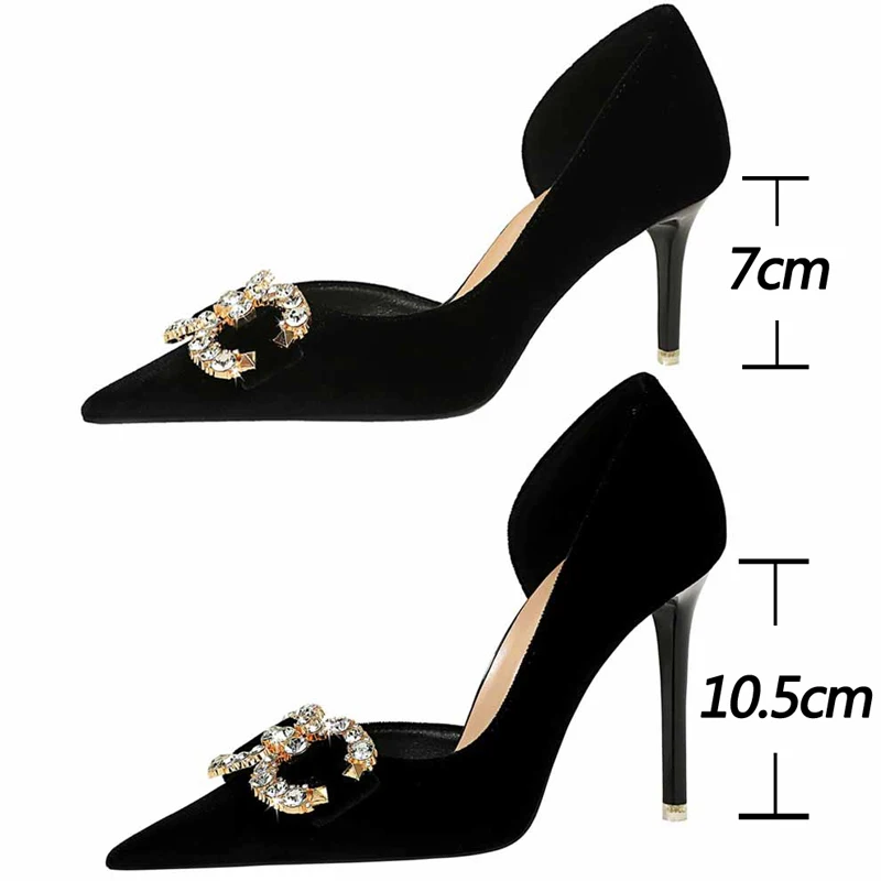 Luxury Women Pumps high heels Women 7 cm 10.5 cm stilettos Metal ...