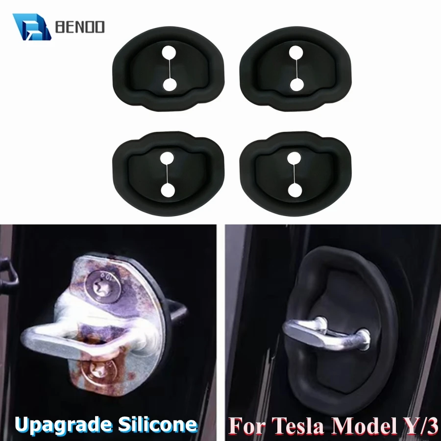 4pcs-Upgraded-Durable-Silicone-Car-Door-Lock-Latches-Cover-for-Tesla ...