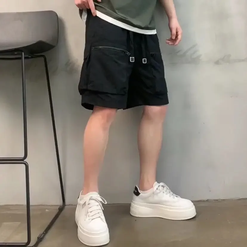 Men-s-Cargo-Shorts-with-Pockets-Elastic-Waist-Male-Short-Pants-Draw ...