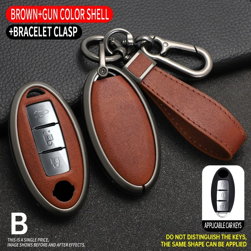 Alloy-Car-Remote-Key-Case-Cover-Shell-Fob-For-Nissan-Qashqai-Juke-J10 ...