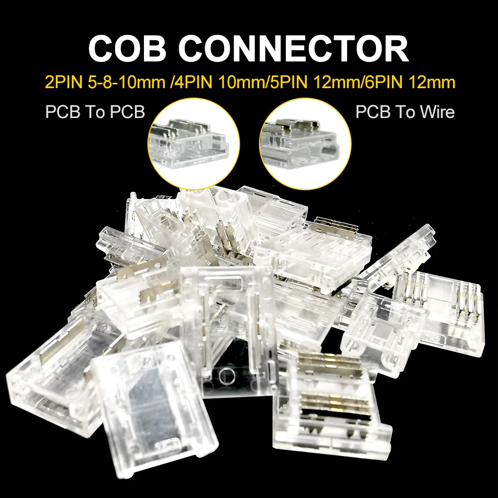 COB-Transparent-Solderless-Cover-Connector-5mm-8mm-10mm-12mm-2pin-3pin ...