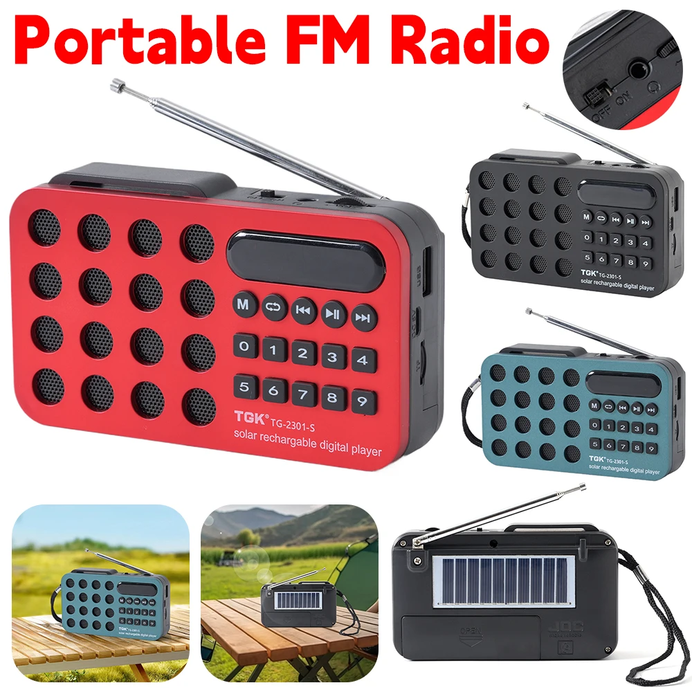 Portable-FM-Radio-Receiver-Bluetooth-Wireless-Speakers-Solar-Charging ...