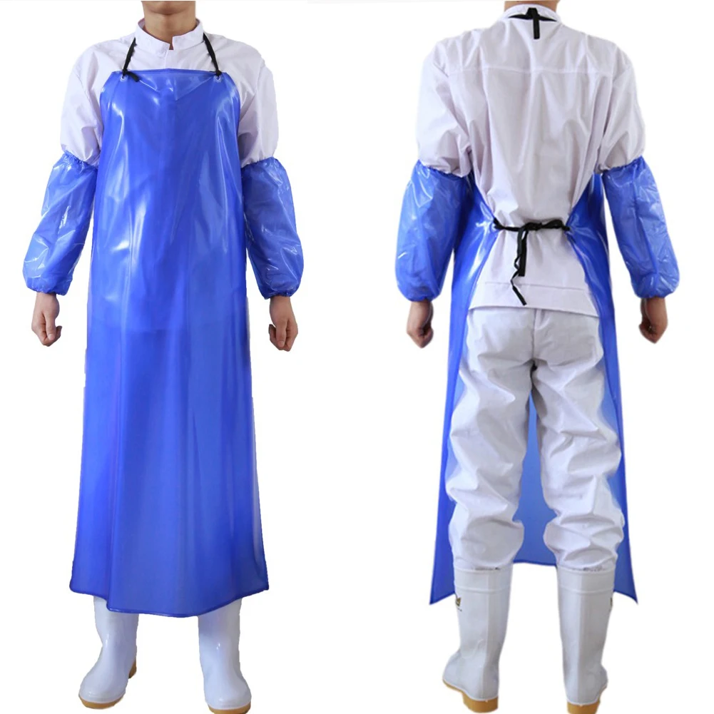 Blue-Food-Factory-Waterproof-Apron-Pure-PVC-Oil-Proof-Acid-Alkali ...
