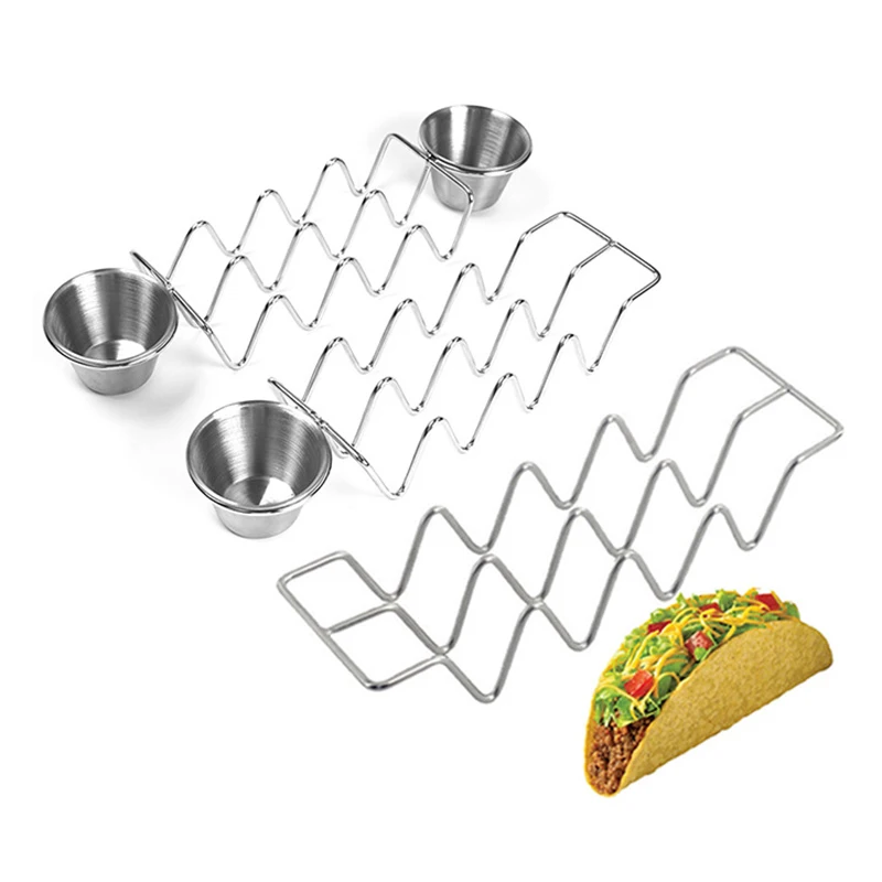 Stainless Steel Taco Holders Wave Shape Slots Mexican Food Rack Maquina ...