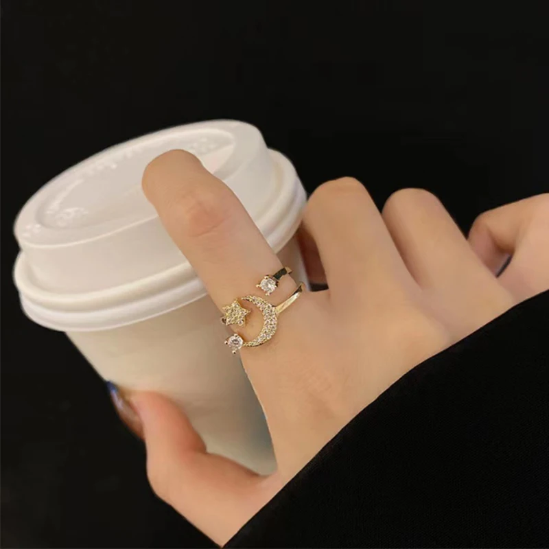 Vintage-Simple-Star-Moon-Set-Cubic-Zirconia-Ring-Men-s-and-Women-s ...