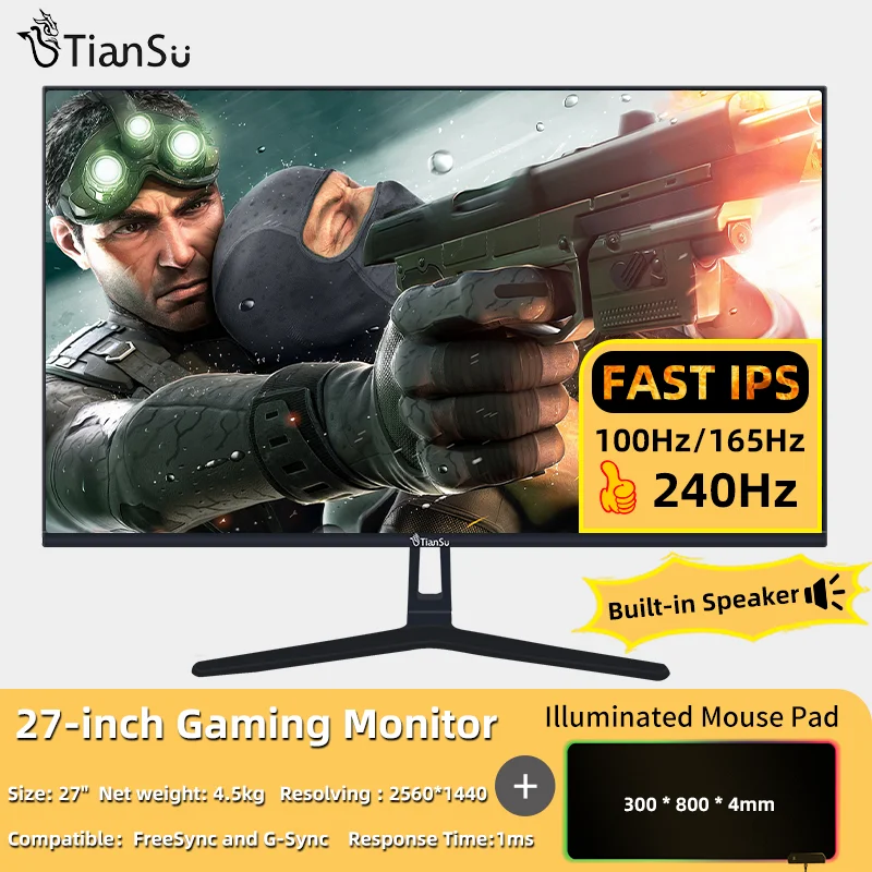Tiansu-27-Inch-Computer-2k-144hz-Monitor-IPS-Pc-Gamer-165hz-Screen ...