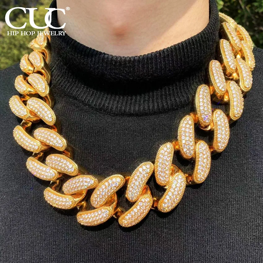 CUC-36mm-Big-Miami-Cuban-Chain-Necklace-Men-Hip-Hop-Link-Solid-Heavy ...