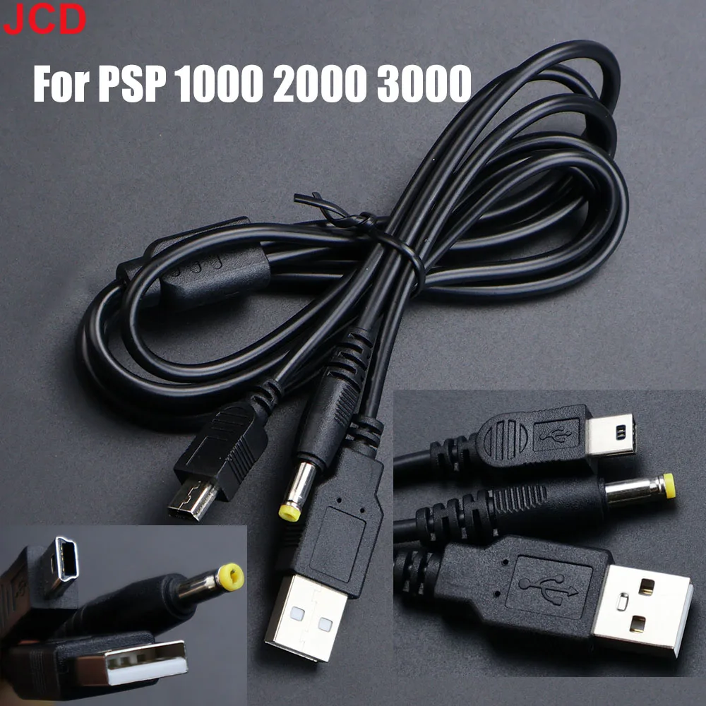 JCD 2-In-1 USB Data Cable Charger Charging Cord For PSP 2000 3000 ...