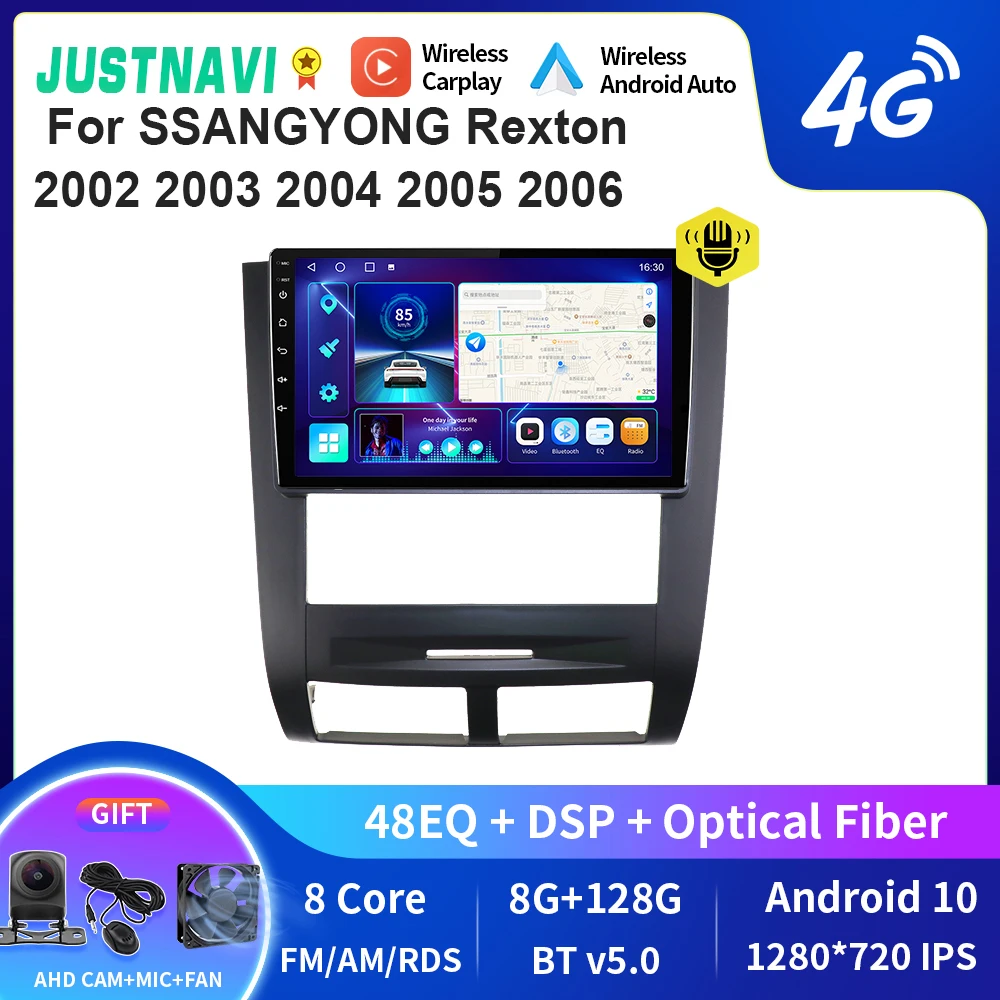 JUSTNAVI-QT10-Android-Car-Radio-Head-Unit-Multimedia-Video-Player-Stereo-For-SSANGYONG-Rexton ...