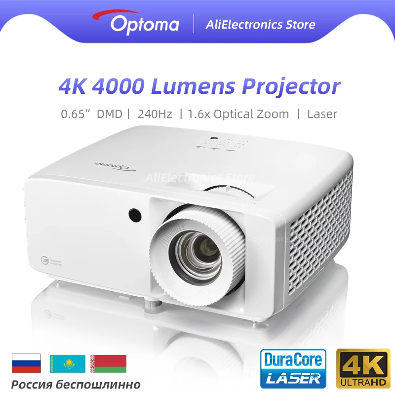 Optoma-4K-Laser-Projector-UHZ616-0-65-DMD-4000-Lumens-1-6x-Optical-Zoom ...