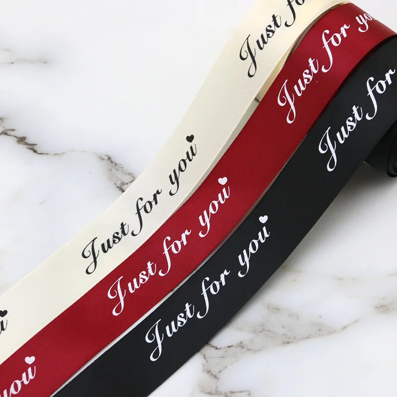 10-Meters-roll-25mm-Just-For-You-Printed-Satin-Ribbon-Romantic-Ribbons ...