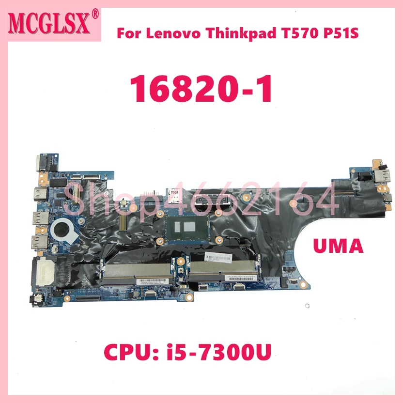 16820-1 with i5-7300U CPU Notebook Mainboard For Lenovo ThinkPad T570 ...