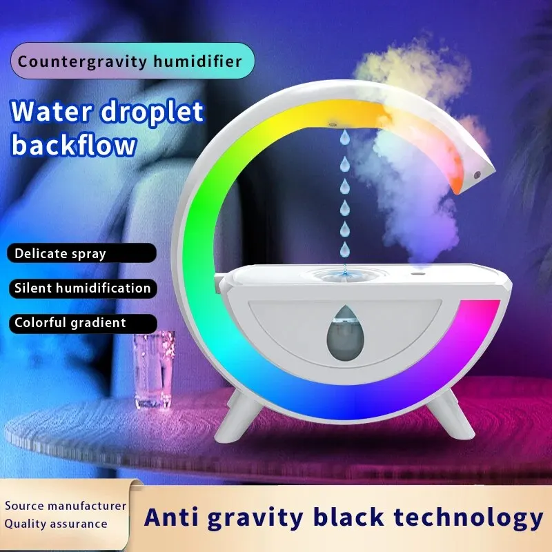 Anti-Gravity-Air-Humidifier-350ml-RGB-Night-Light-Water-Droplet-Sprayer ...
