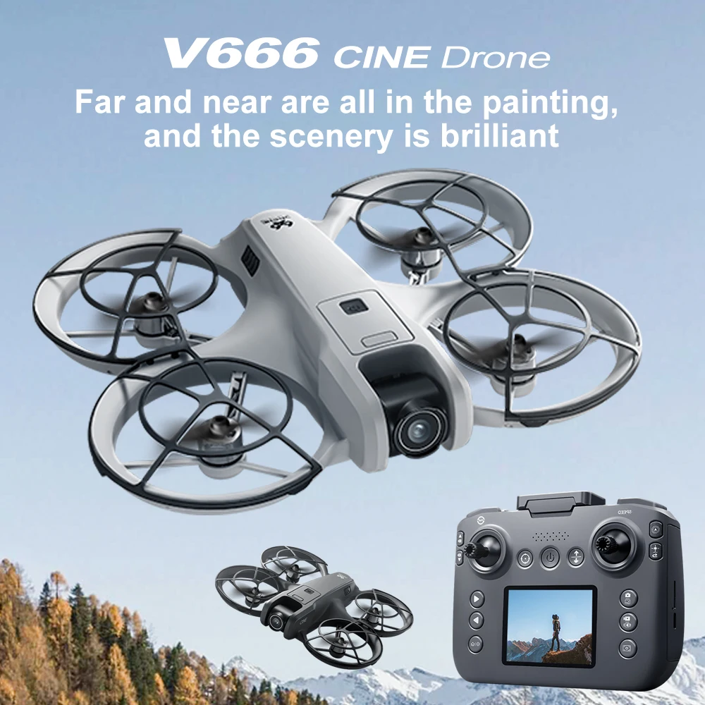 V666 Drone 4k HD Camera ESC 180° Aerial Aircraft Brushless RC ...