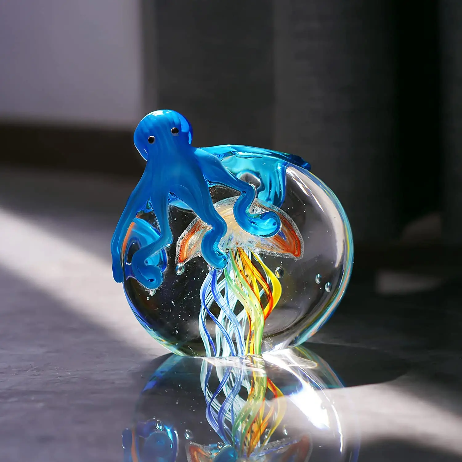 H-D-Colorful-Octopus-and-Jellyfish-Collectible-Figurines-Handmade-Glass ...