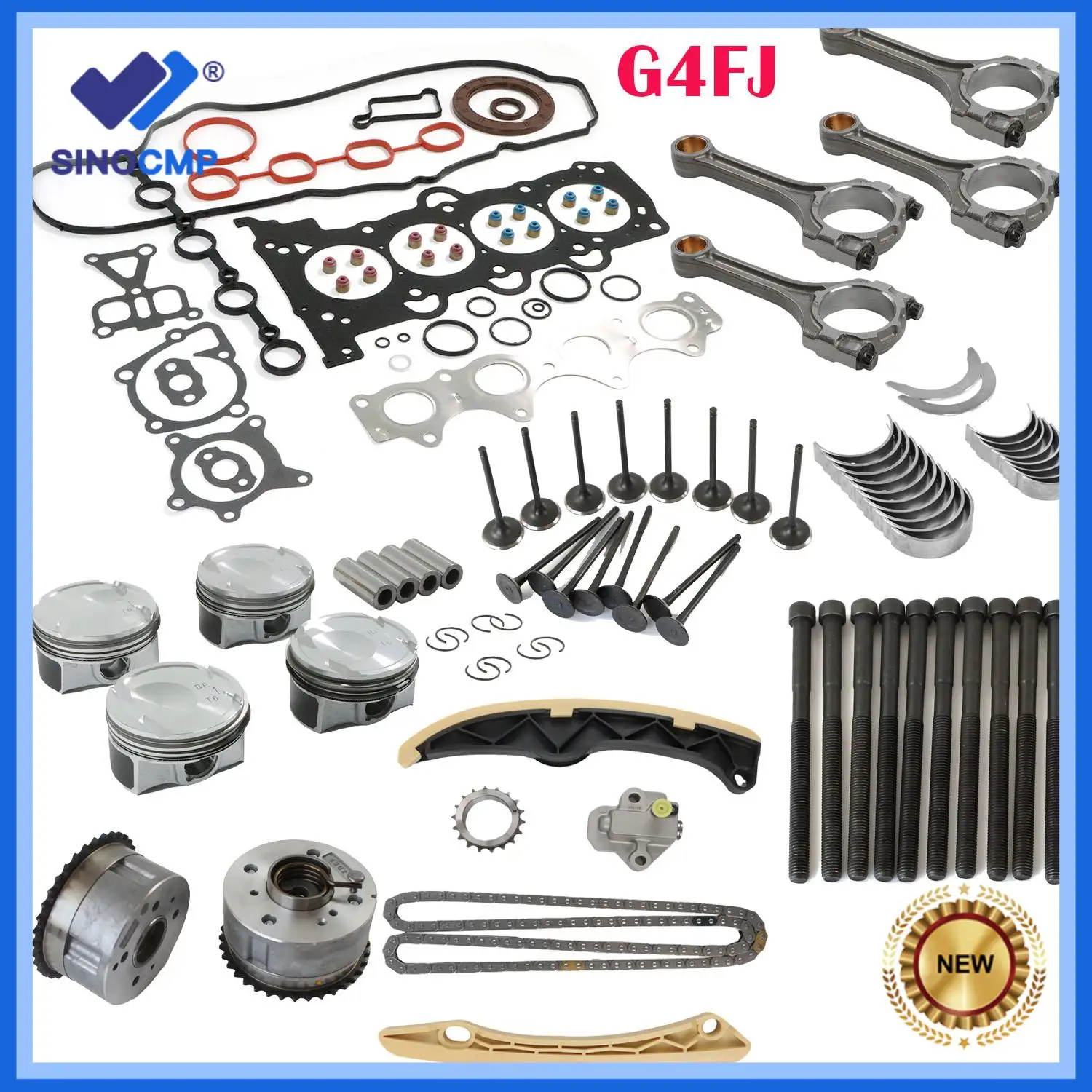 1set New Engine Rebuild Overhaul Parts Timing Chain Kit Gasket Set For ...