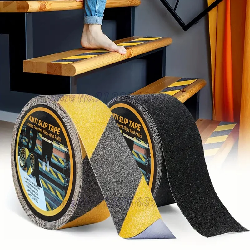 5M-Yellow-Black-Non-Slip-Tape-Walk-Outdoor-Abrasive-Adhesive-For-Stairs ...