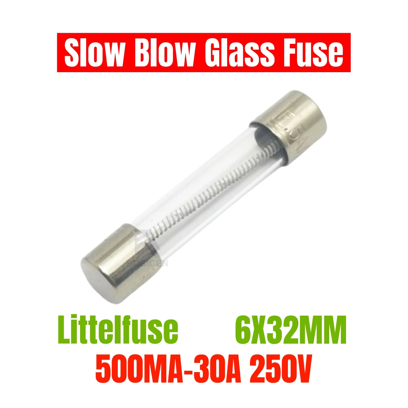 5PCS-LF-0313-Time-Tag-Slow-Blow-Glass-Fuse-6x30-6x32MM-250V-250MA-0-5A ...