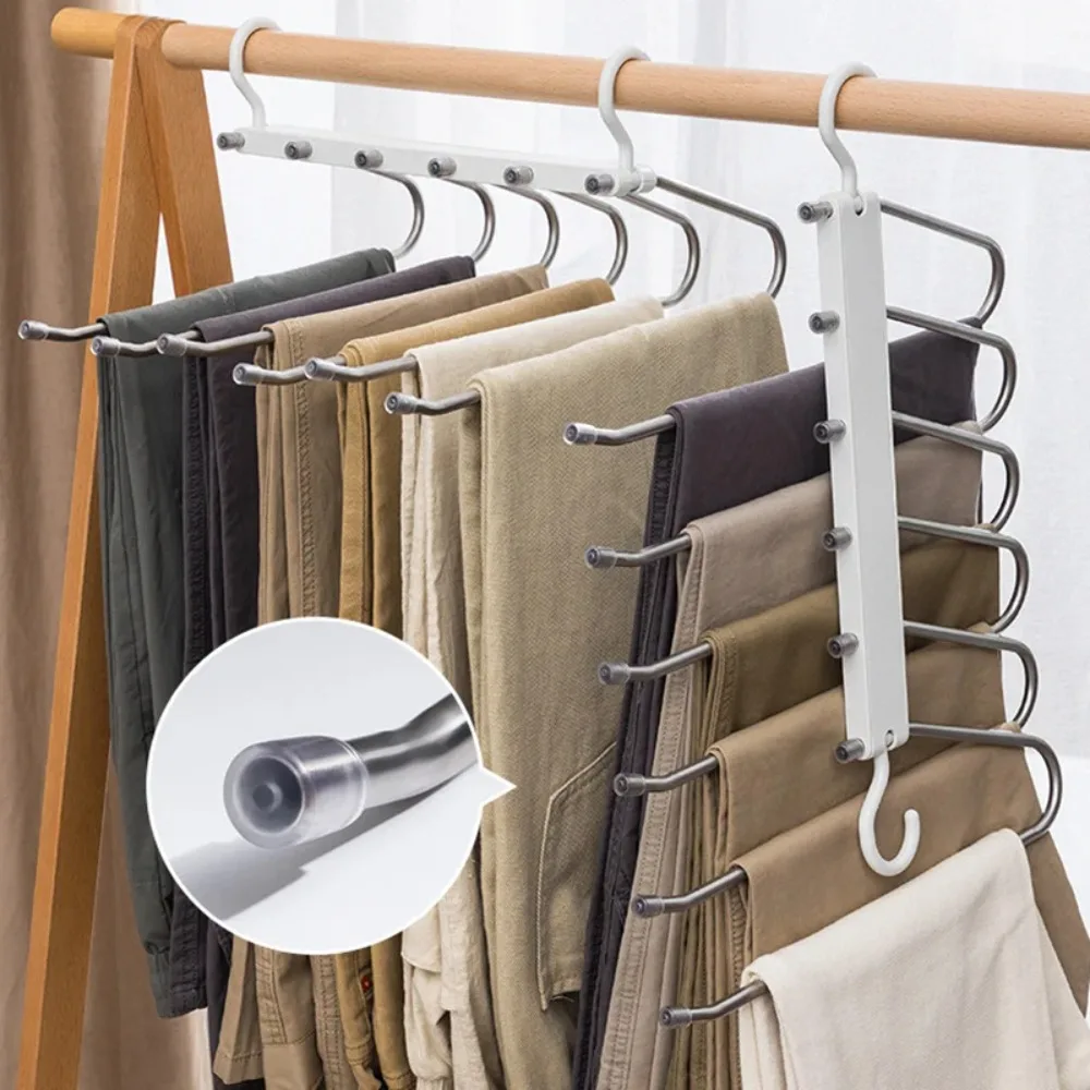 Pants-Hanger-Stainless-Steel-Retractable-Hangers-for-Clothes-Adjustable ...