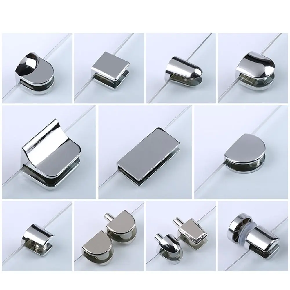 1Pc-Glass-Clamp-6-12mm-Thicken-Glass-Plated-Brackets-Zinc-Alloy-Chrome ...