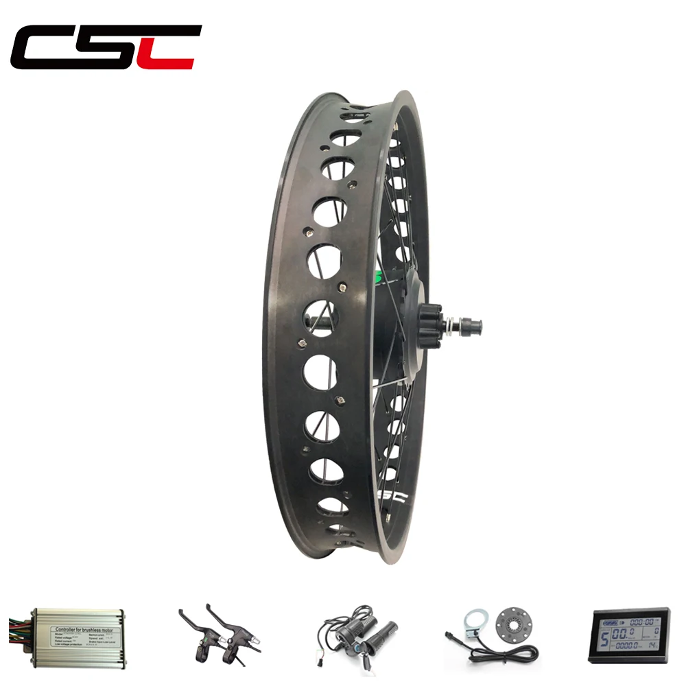 CSC Ebike snow bike conversion kit 4 colors 36V 500W 20 24 26" 4.0 Tyre ...