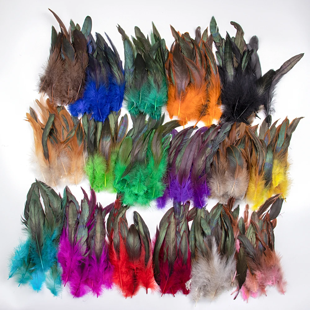 16-Color-50pcs-Lot-Chicken-Feather-Bulk-for-Crafts-Natural-Rooster ...