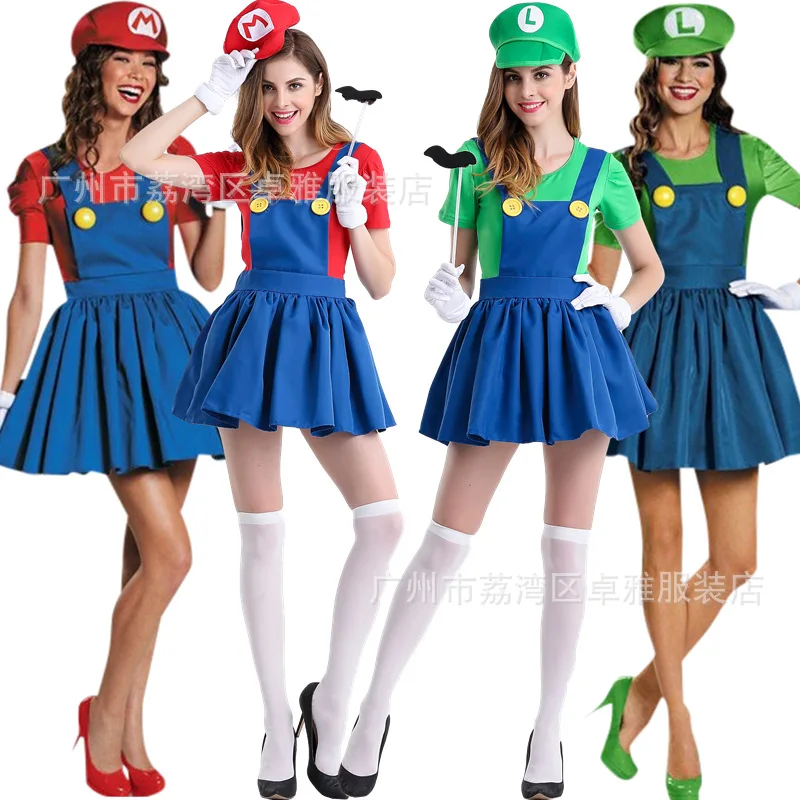 Adult Female Halloween Costume Anime Mario Super Mary Performance Props ...
