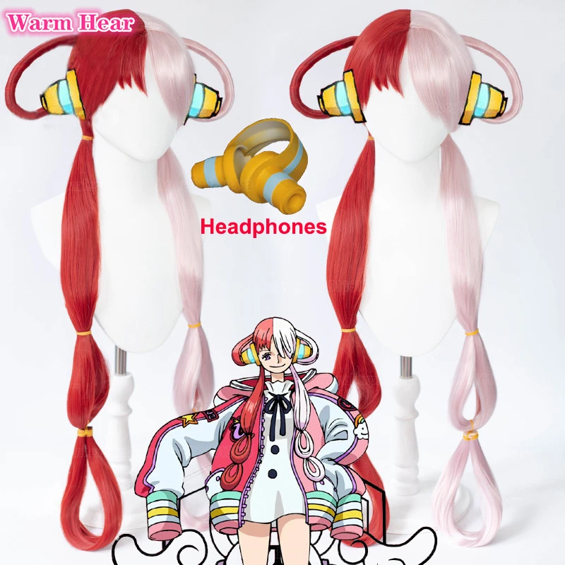 Anime One Piece Uta Cosplay Wig Uta Red Pink Heat Resistant Hair ...