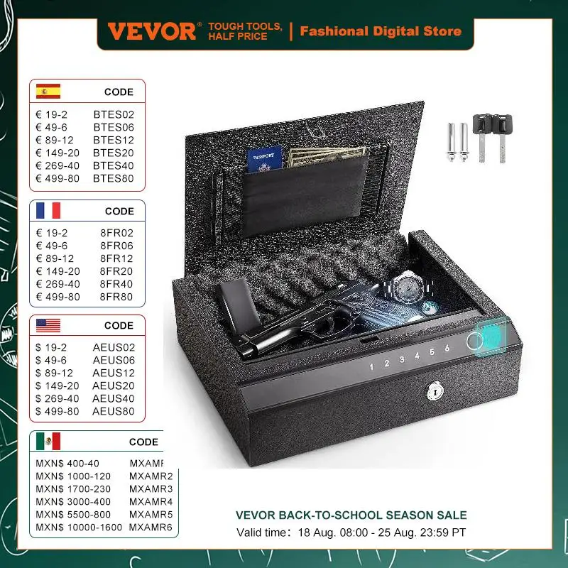 VEVOR-Gun-Safe-Q235-Steel-Pistol-Safe-3-Way-Quick-Access-Firearm-Case ...