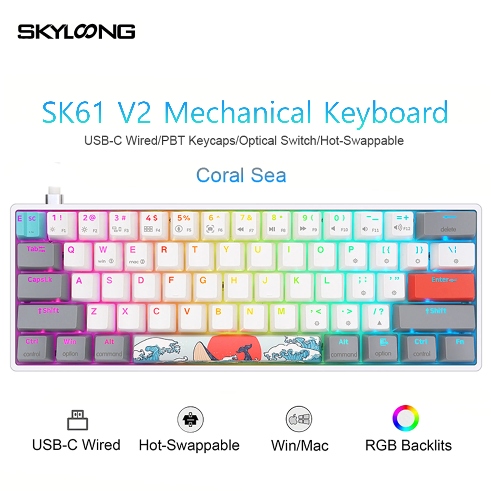 SKYLOONG-SK61-V2-USB-Wired-Keyboard-60-RGB-Mechanical-Keyboard-Hot ...