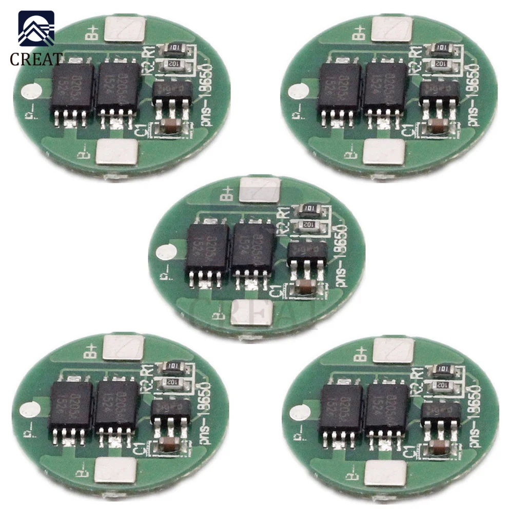 5PCS 18650 Lithium Li-ion Battery Short Circuit Protection Overcharge ...