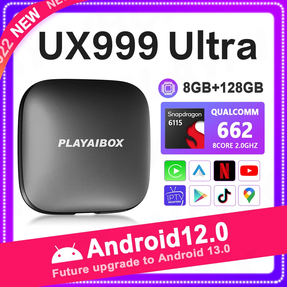 Android Tv Box Android 12.0 Iptv Auto Wireless Spotify Netflix Carplay ...