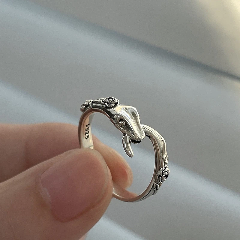 Rose Vintage Silver Ring | Beach Accessories | Party Jewelry | Snake ...