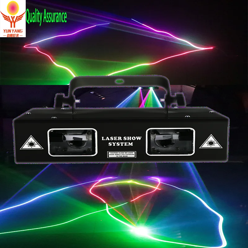 RGB 2 Holes Full Color Scanning Laser Light Party Laser DJ Projector ...