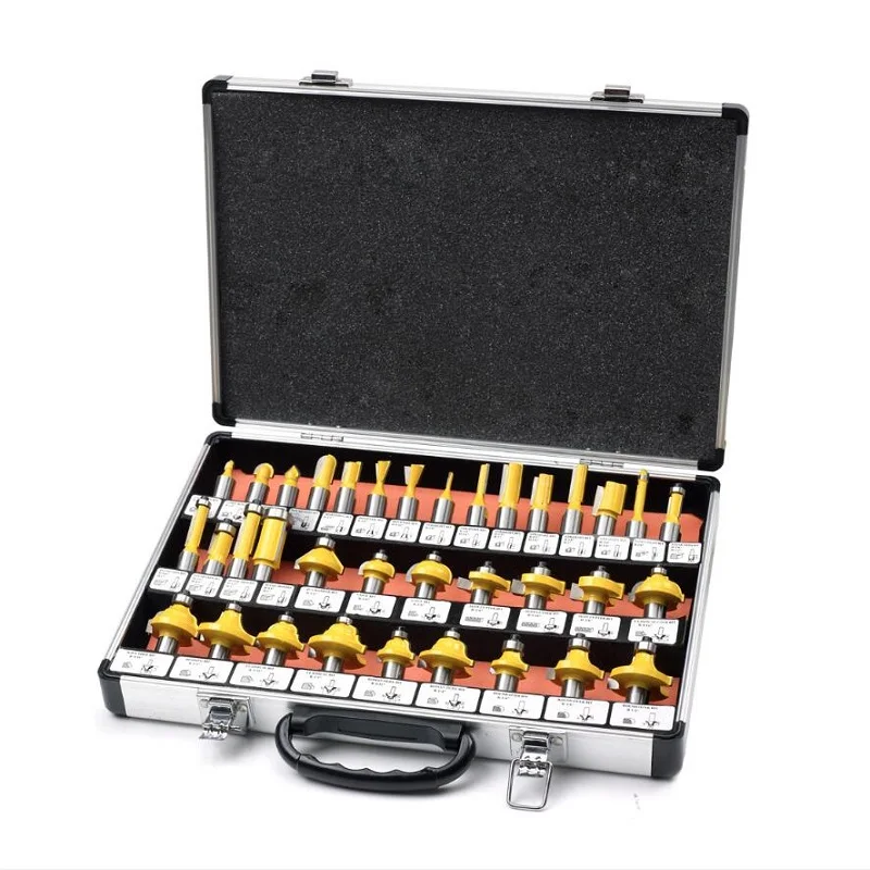 35pcs 6.35mm/8mm/6mm shank cnc tungstênio woodworking router bit ...