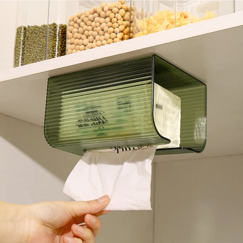 Bathroom-Wall-Mounted-Self-Adhesive-Tissue-Box-Multi-Function-Paper ...