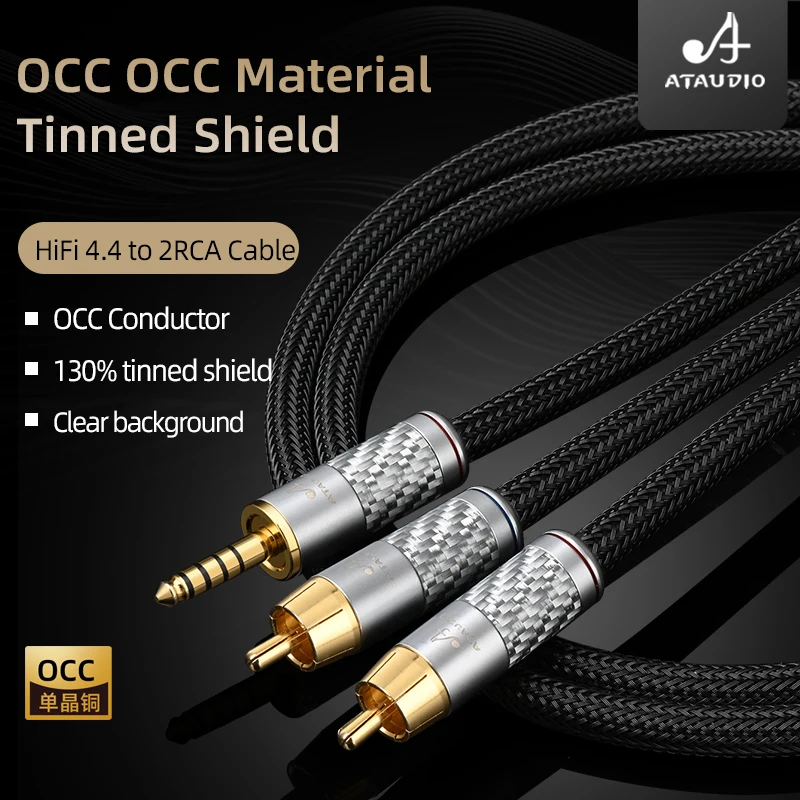 ATAUDIO-HiFi-4-4mm-to-2RCA-Audio-Cable-for-Amplifier-Speaker-Hi-end-OCC ...