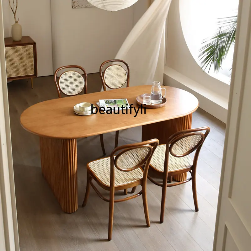 Unique Round Rattan Japanese Style Dining Table