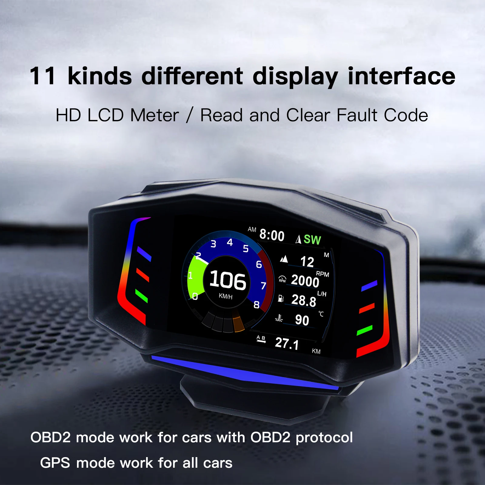 Newest-AP-8-HUD-Head-Up-Display-OBD-GPS-Car-Modification-Accessory-Dual ...