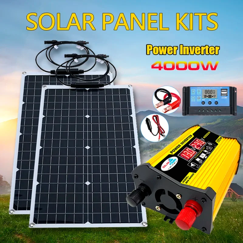 Kit-completo-de-painel-solar-conjunto-completo-do-inversor-para-casa ...