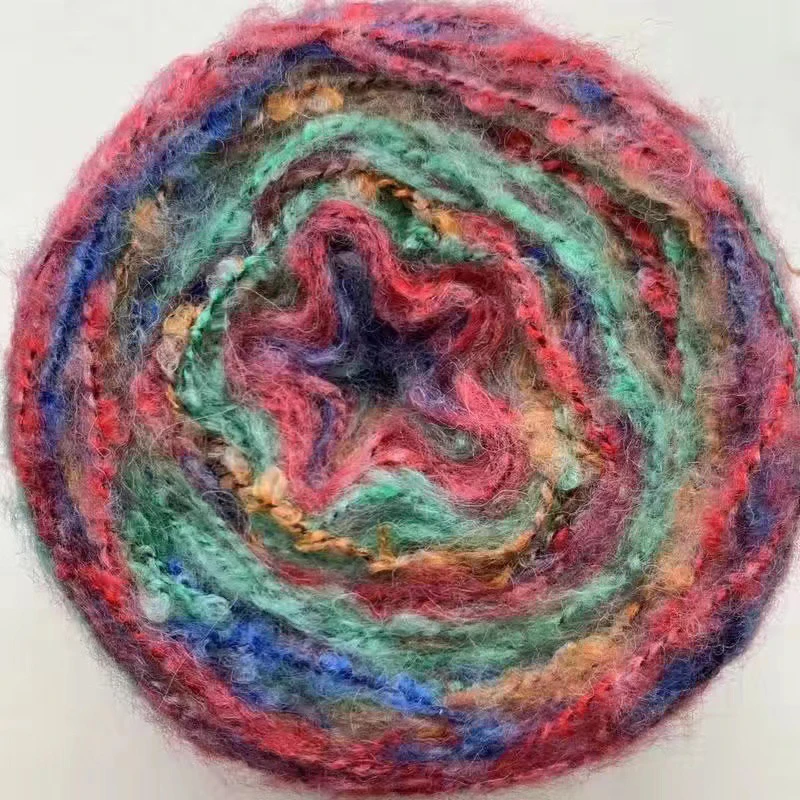 50g-Rainbow-Hand-Woven-Wool-Yarn-Oil-Painting-Gradient-Color-Woollen ...