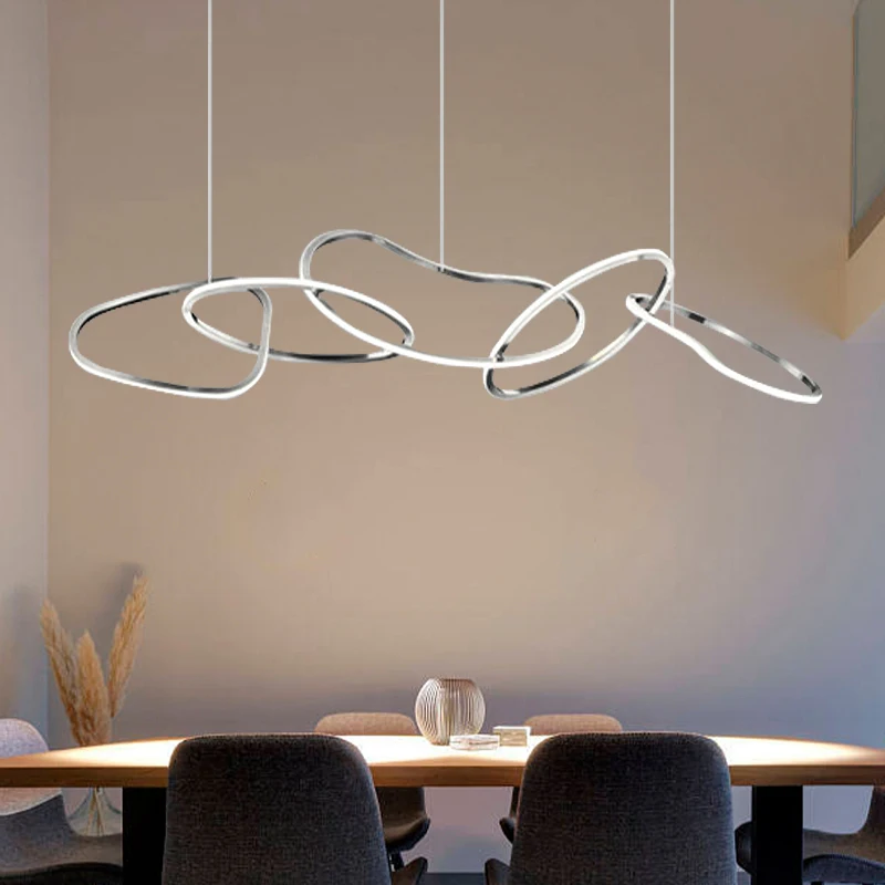Chrome-Led-Pendant-Light-For-Kitchen-Island-Dining-Room-Modern ...