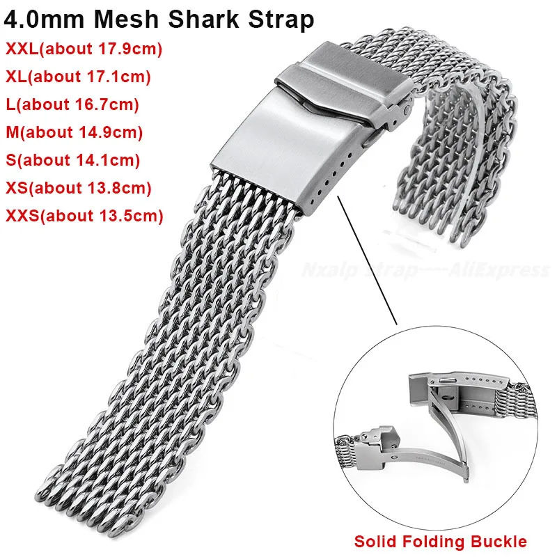 18-20-22mm-Steel-Shark-Mesh-Strap-for-Omega-007-Seamaster-Watch-4-0mm ...