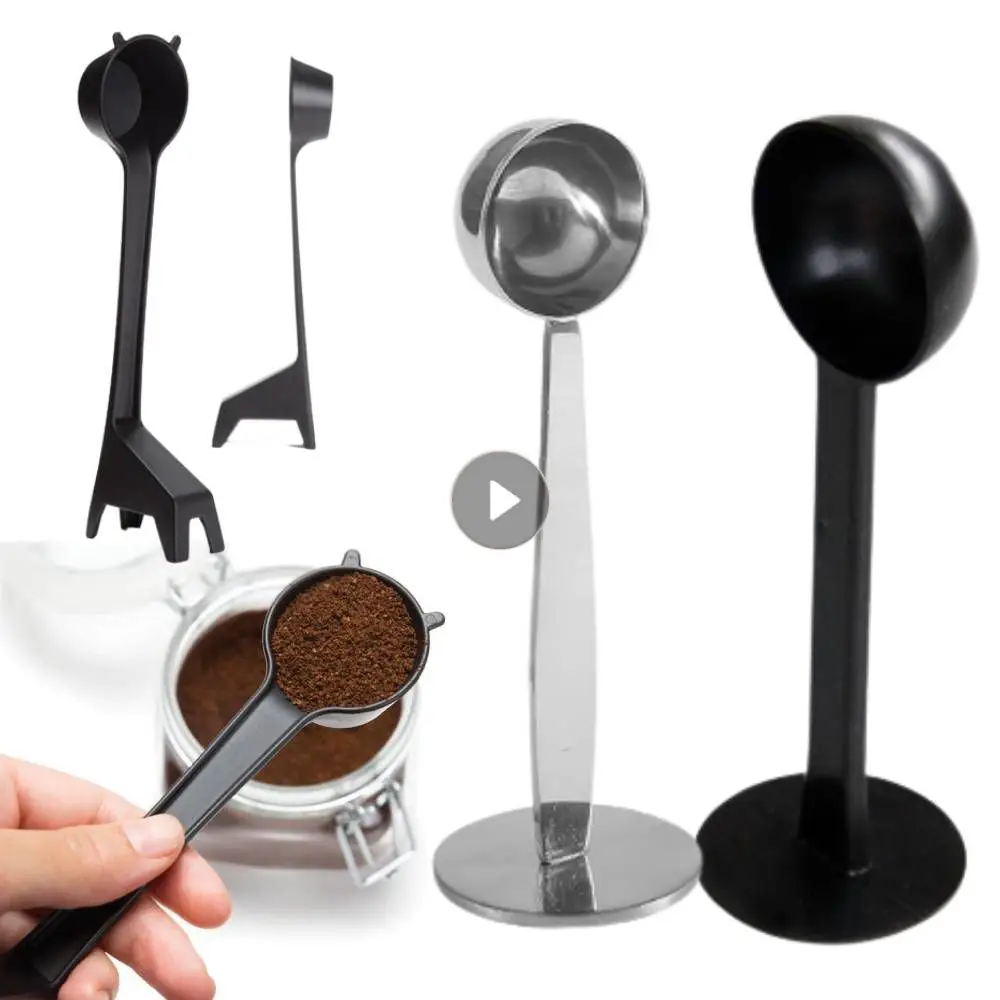 Stainless-Steel-2-In-1-Coffee-Scoop-Stand-Tamper-Spoon-Tools-Portable ...