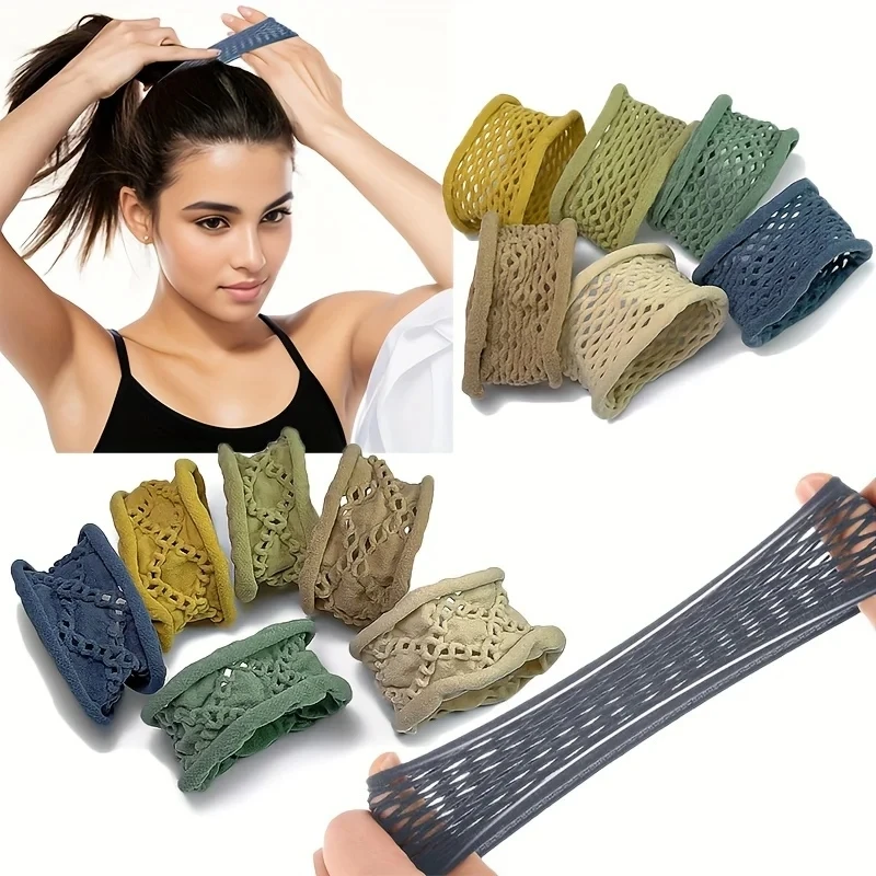 6Pcs-Set-High-Ponytail-Holder-Hair-Ring-Ribbons-Thick-Ties-Cuff-Nylon ...