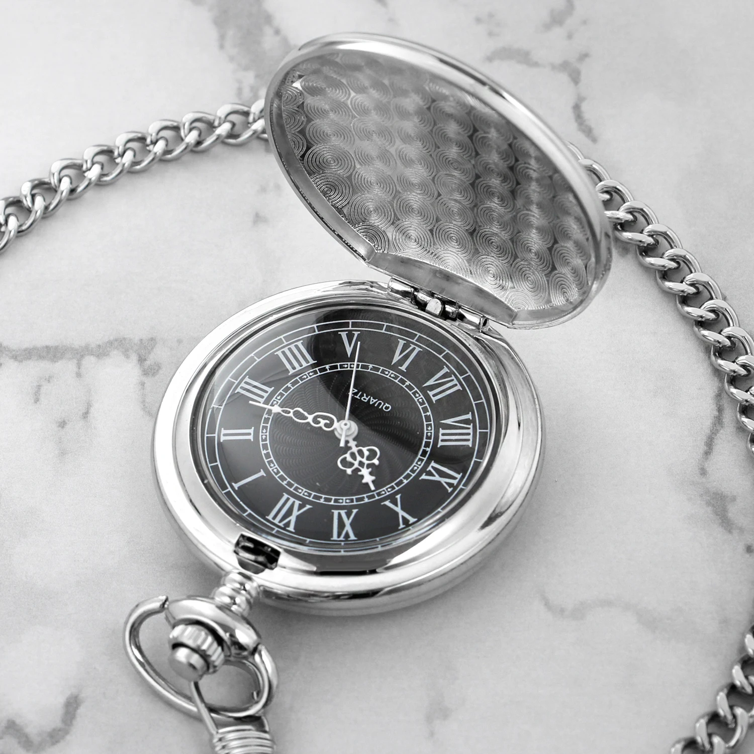 All Hunters Retro Silver Smooth Quartz Pocket Watch For Men Women ...