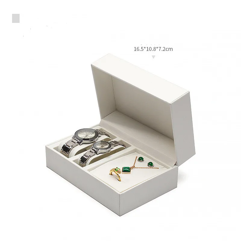 16.5x10.8x7.2cm orange/white/black/bule/coffee Pu watch box couple pair ...