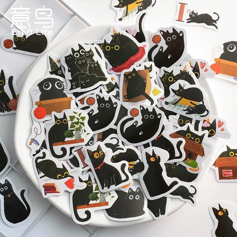 46-Pcs-Funny-Cat-Stickers-Boxed-DIY-Decoration-Super-Cute-Cats-Stickers ...