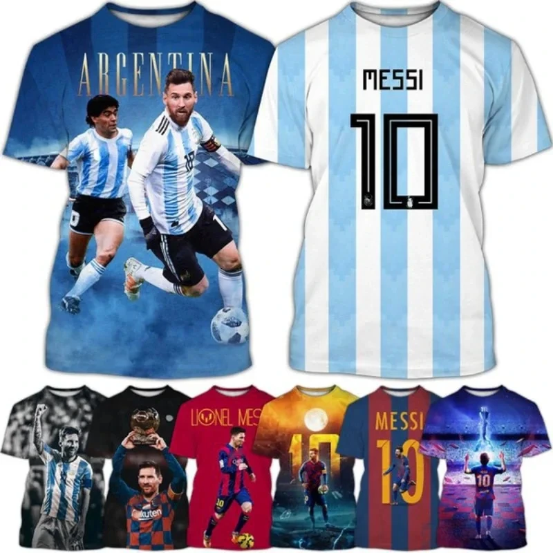 Lionel-Messi-Sports-Short-Sleeve-3D-Printing-Football-Superstar-Casual ...