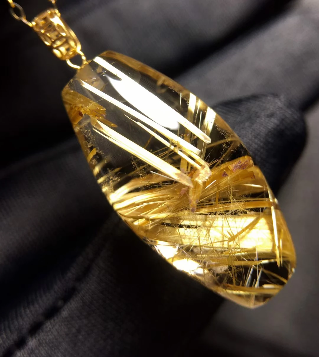 Ciondolo-in-quarzo-rutilato-in-oro-naturale-gioielli-in-quarzo-rutilato ...